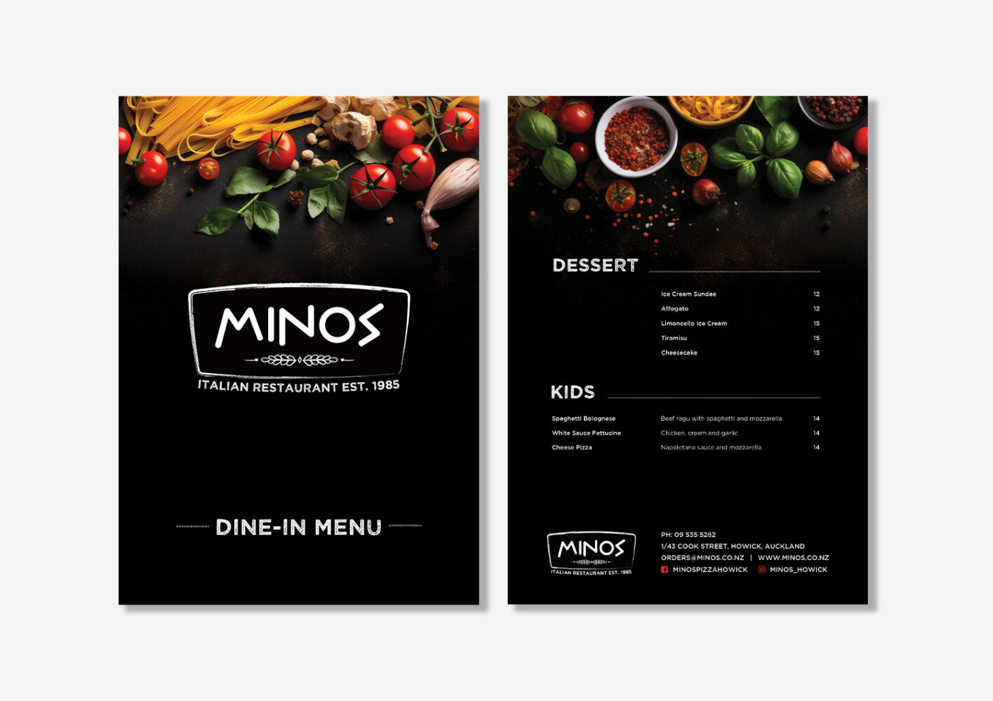 New Business Website & Branding - Minos Pizza Restaurant